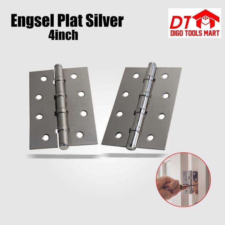 Engsel Plat Silver 4 Inci Engsel Pintu Jendela Murah | Lazada Indonesia