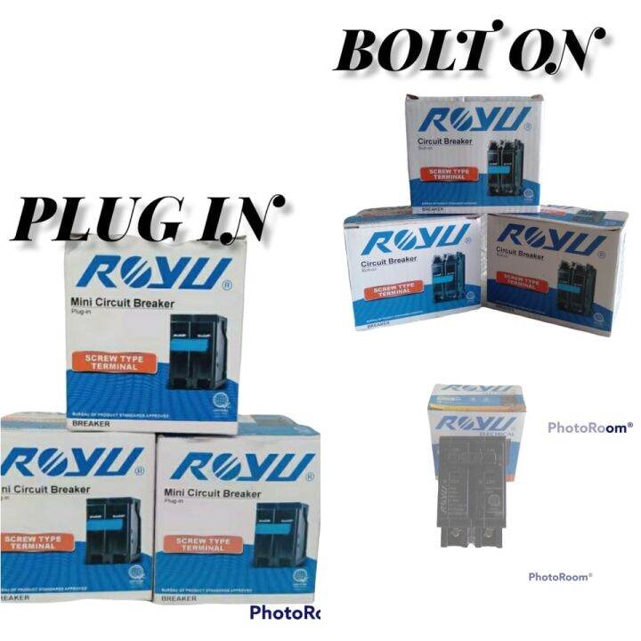ROYU Mini Circuit Breaker PLUG IN/ BOLT ON Type Screw Type Terminal ...