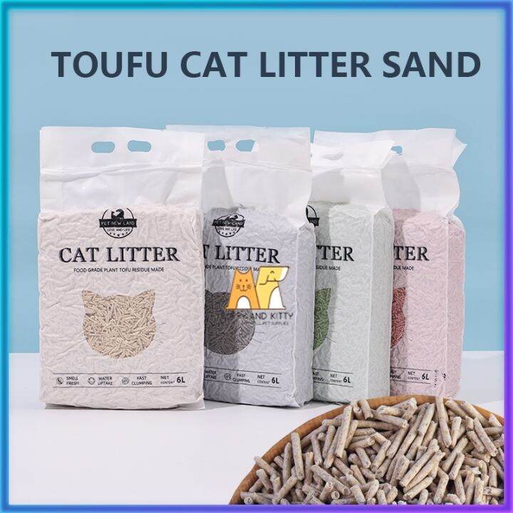 Tofu Cat Litter sand 6L Flushable Cat Sand Food Grade Plant Tofu ...
