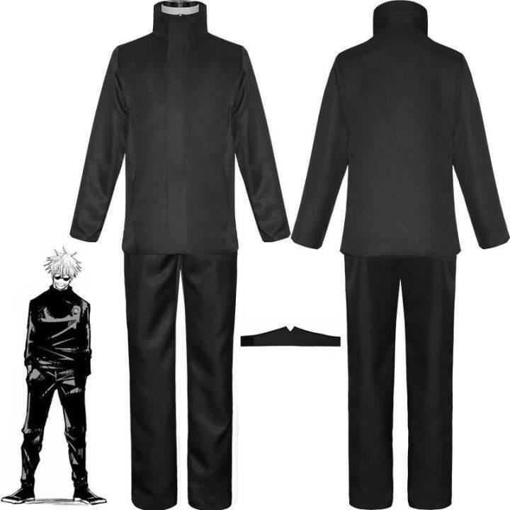【Free Eye Mask】Anime Jujutsu Kaisen Gojo Satoru Cosplay Costume Wig Men ...
