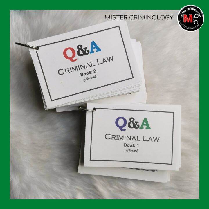 Flashcards - Q A Criminal Law Book 1 and 2 READ DESCRIPTION Criminology ...