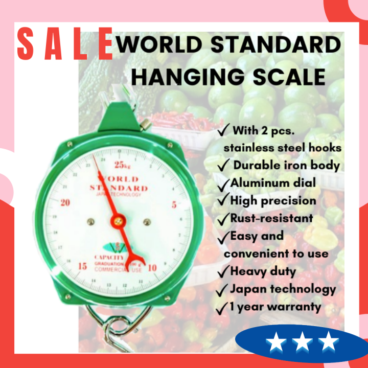 WS-SHTS-10/25/50/100 World Standard Hanging Kilohan Scale 10kg / 25kg ...