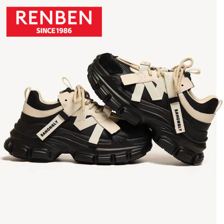 RENBEN รองเท้ากีฬาผู้หญิง,รองเท้าคุณพ่อพื้นหนาทนทานไม่ไถลและเสียหาย | Lazada.co.th