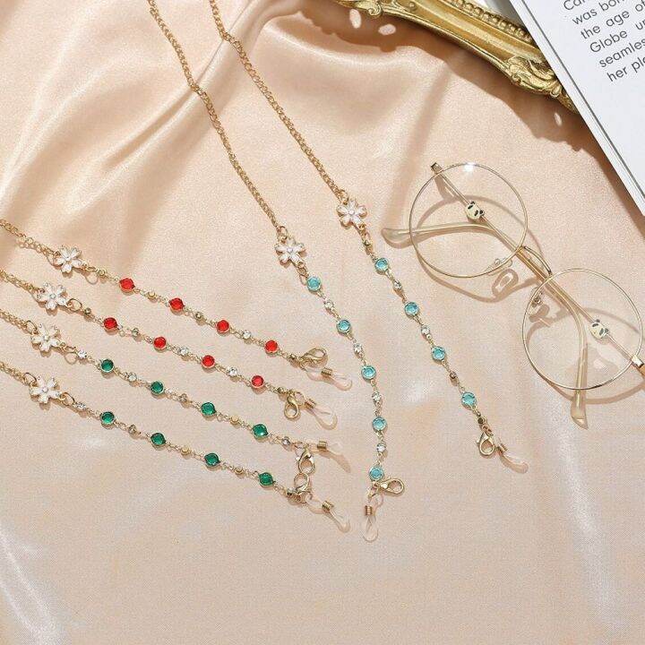 OPTOCAL น่ารักน่ารักๆ สง่างามเรียบหรู สายแว่นตากันแดด ดอกไม้ประดับ ...