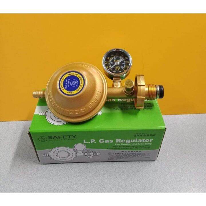Roska or Pol Type Gas Stove LPG Regulator w/ Gauge Push Anti Leak ...