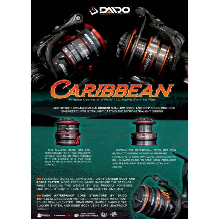 Reel Daido Caribbean 1000 dan 2000 double spool | Lazada Indonesia