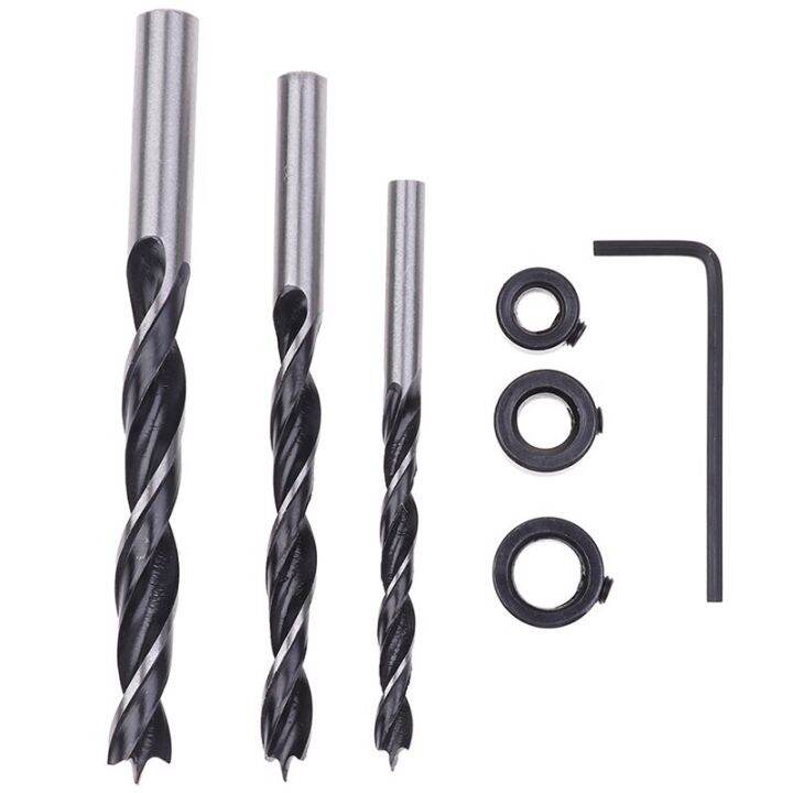 1pc Woodworking Tree-point Drill Twist Drill Drill Bit Limit Ring Set 6 ...