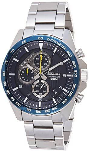 SEIKO จอแสดงผลแบบแอนะล็อก SSB321 Seiko ของผู้ชายนาฬิกาเงินควอตซ์ญี่ปุ่น ...
