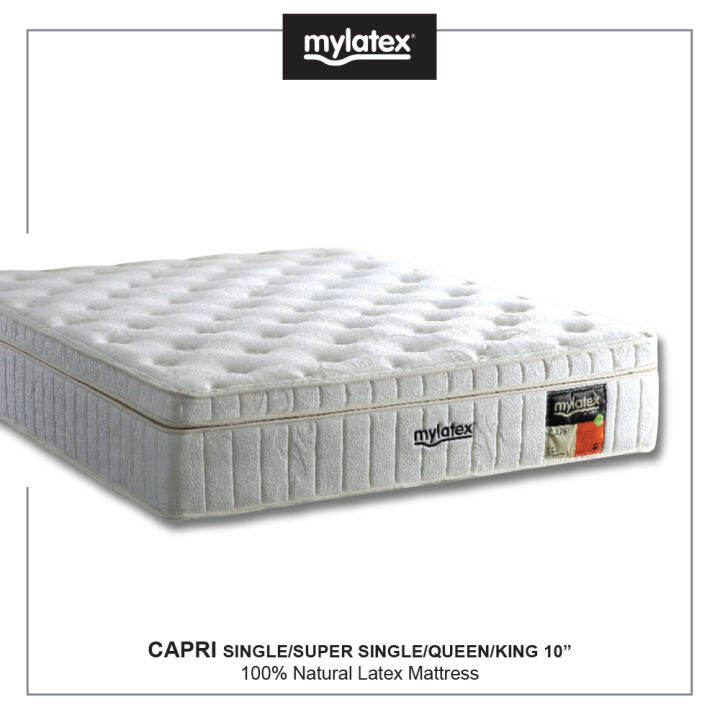 Mylatex Capri Mattress 100% Natural Latex 10 Inch Pillow Top King Queen ...