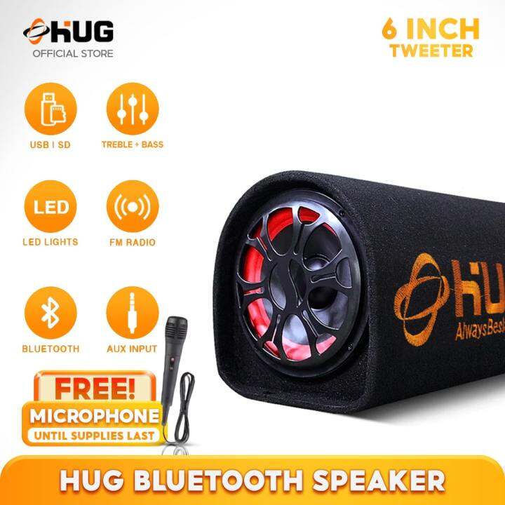 HUG SP 6" Car Audio Speaker with FREE Microphone (w/ USB PORT, AUX, FM ...