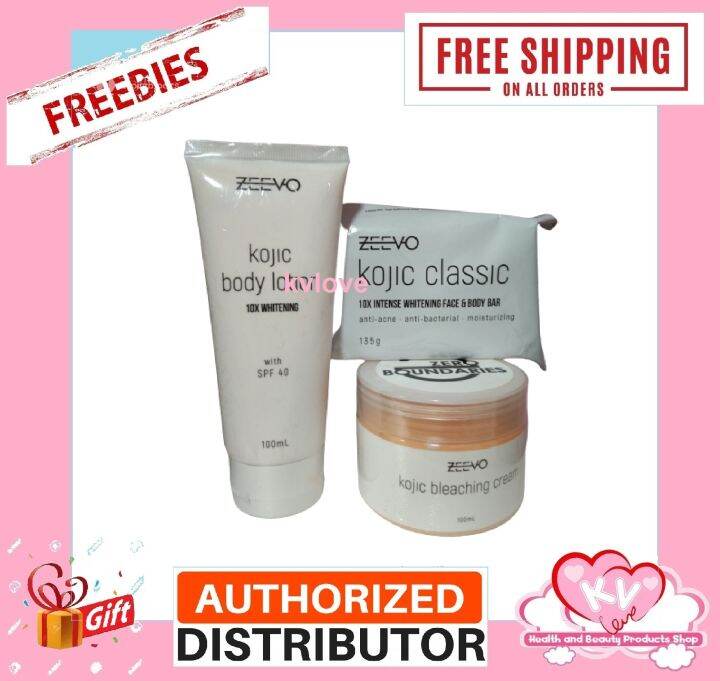 SUPER COMBO (soap, lotion, bleach) Zeevo Kojic Soap 135g & Lotion SPF ...