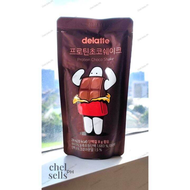 Delaffe Korean Chocolate Pouch - Protein Choco Shake 230mL - Ready to drink Iced Chocolate ...