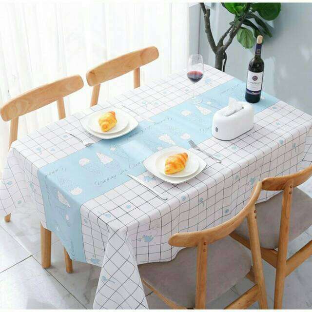 HK Taplak Meja Makan Anti Air Taplak Waterproof Taplak Meja Plastik ...