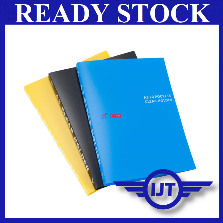East-File A3 Size Clear Book 20 Pockets (Non-Refillable) | Lazada