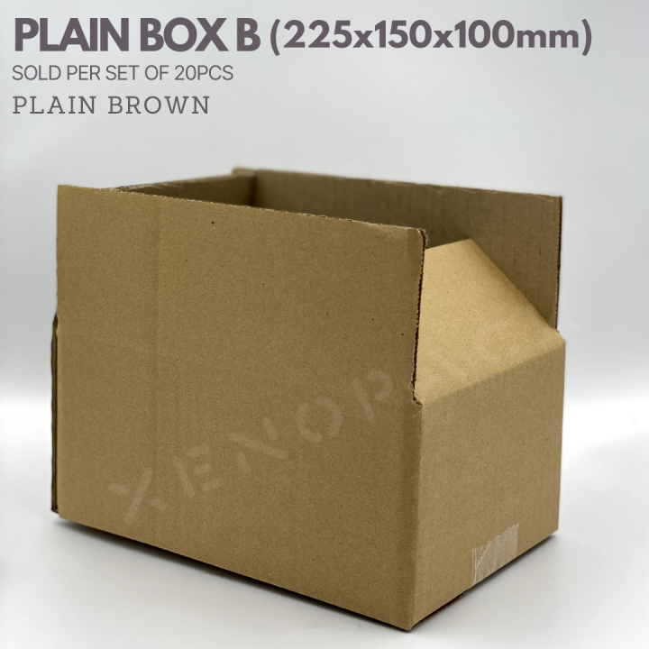RSC PLAIN Box B (225x150x100mm) Set of 20pcs(brown/kraft) Corrugated ...