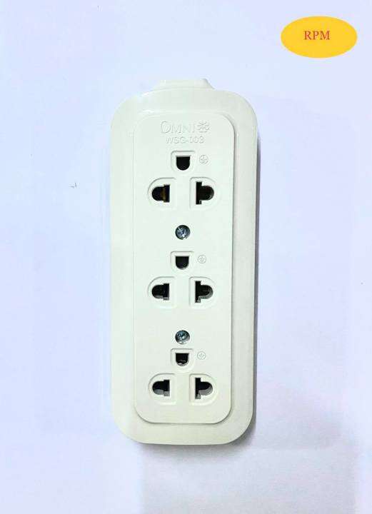 Omni Surface Convenience Outlet 3-Gang with Ground (WSG-003) | Lazada PH