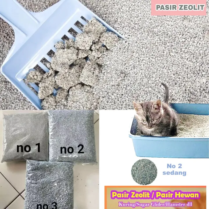 Pasir Zeolit Kucing Pasir Kucing Murah alas kandang kemasan repack 1 kg ...