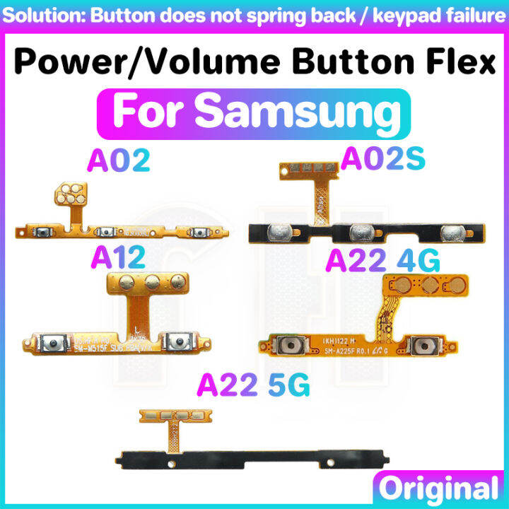 Power Volume button flex For Samsung Galaxy A02 A02S A12 A22 S 4G 5G Switch ON OFF Key Mute ...