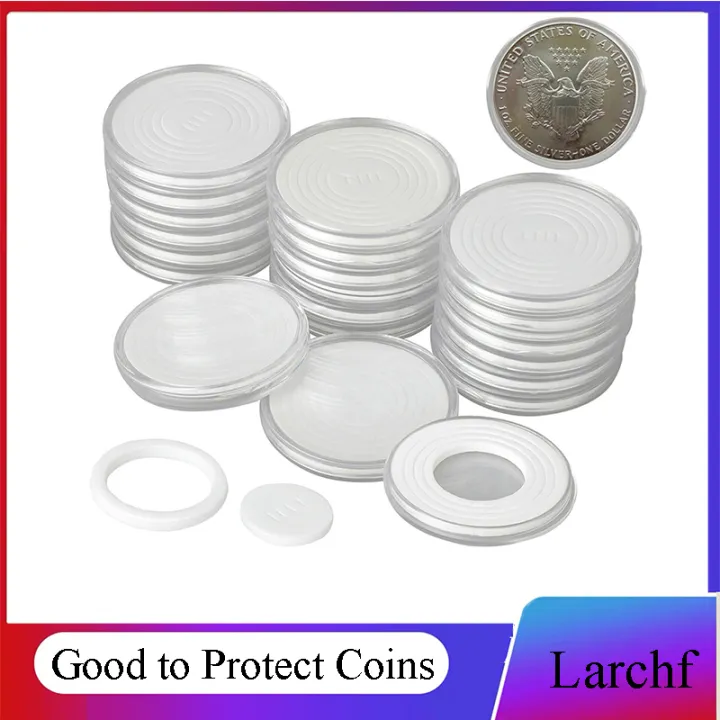 larchf 20Pcs 46mm Plastic Coin Holder Capsule Protector Case Collection ...