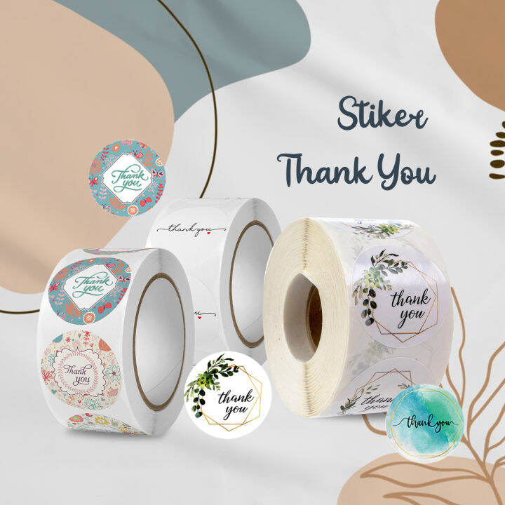 MD-C817 Sticker Thank You 1 Roll 500PCS Stiker Label Makanan Tulisan ...