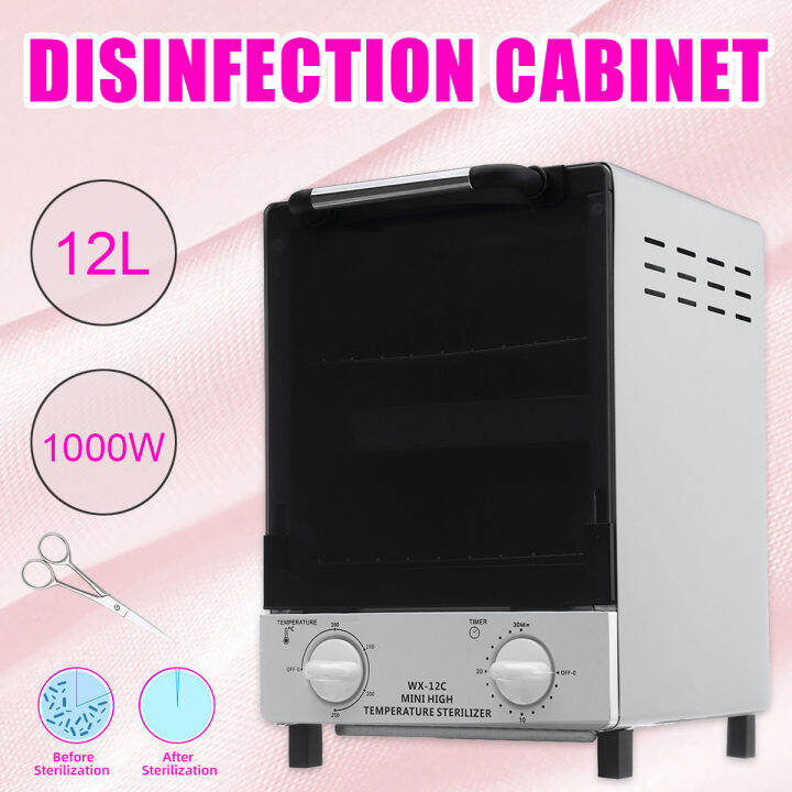 1000W Double Deck Heat Sterilizer Disinfection Cabinet Nail Tools Dry ...