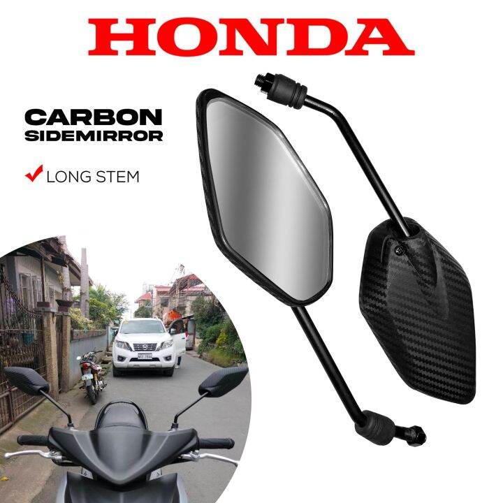 HONDA RS 125 Fi LONG STEM MOTORCYCLE SIDE MIRROR CARBON BLACK |COD ...