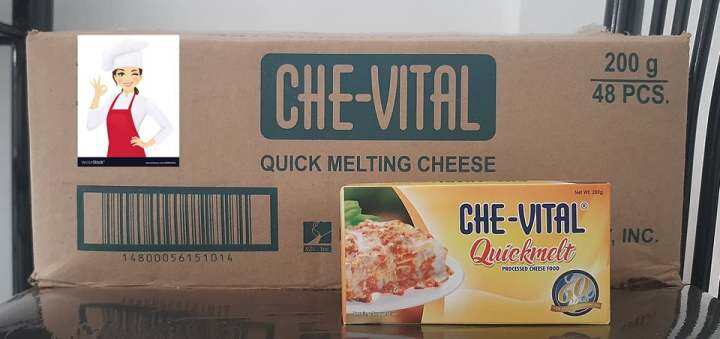 (1 Case) 100% Che-Vital Quickmelt Cheese 200 grams X 48 pieces Chevital ...