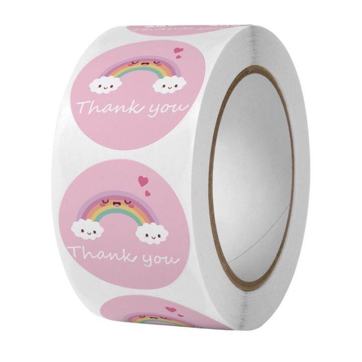 Sticker Label Thank You Stiker Animasi Pelangi Lucu 500pcs | Lazada ...
