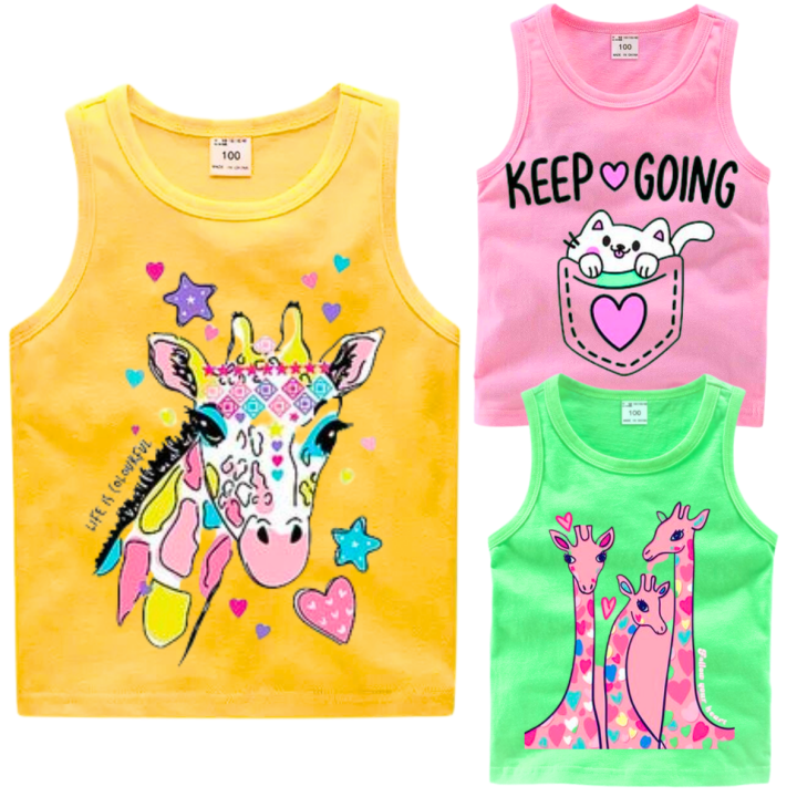 CBD 1PC Colored Sando Tops Kids with ZooZoo Character Prints Tees ...