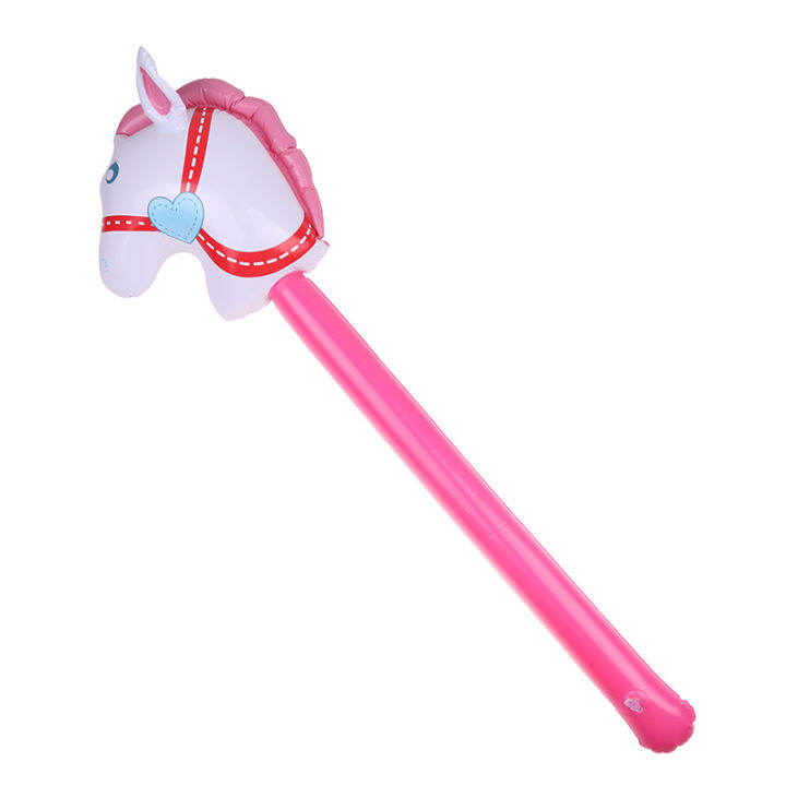 BAH Inflatable Stick Horse Head Inflatable Pony Stick Balloon Cowboy ...