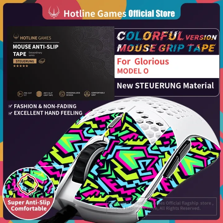 Hotline Games Colorful Mouse Grip Tape for Glorious Model O Gaming ...