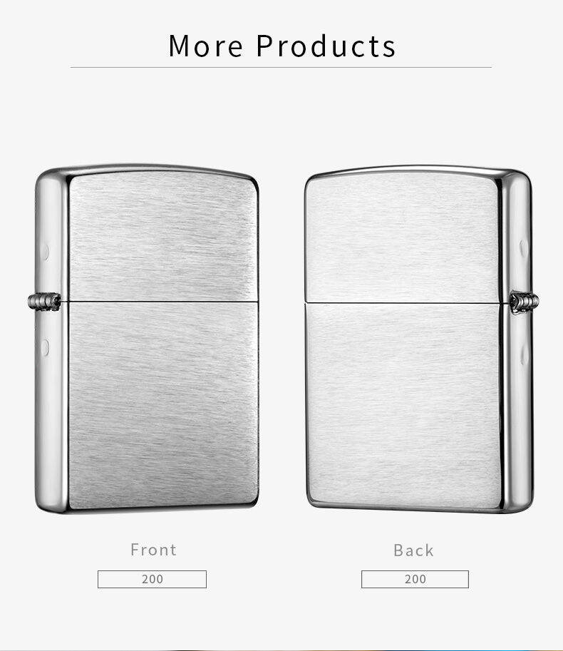 Zippo Classic Brushed Chrome Windproof Pocket Lighter | Zippo 200 (Lighter without fuel inside ...