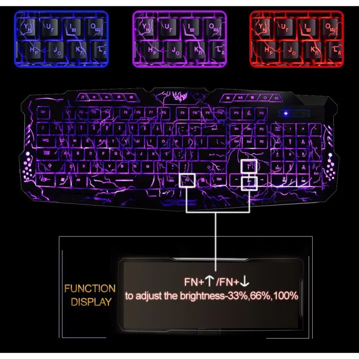 OP- Gigaware M200 3LED RGB Gaming Ergonomic Gaming Keyboard BLT | Lazada PH