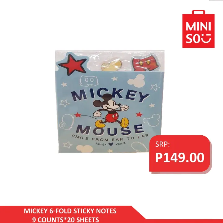 Mickey 6-Fold Sticky Notes 9*counts(20sheets) | Lazada PH