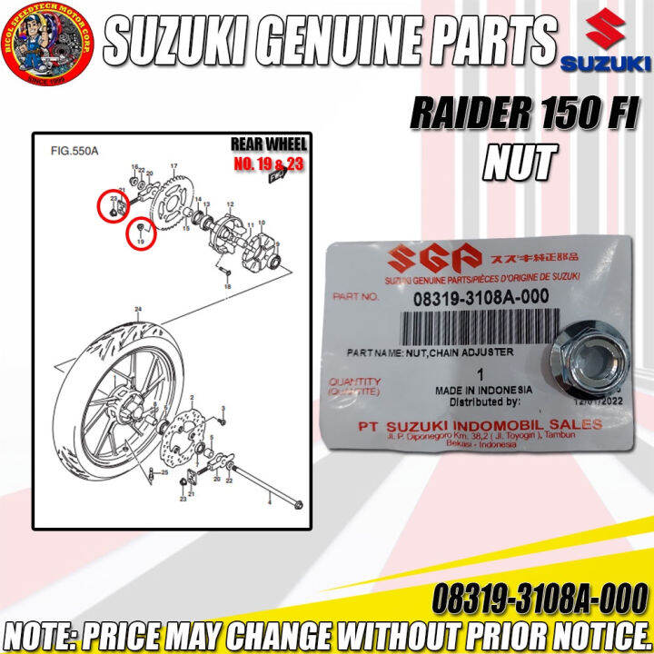 RAIDER 150 FI NUT (SGP) (Genuine: 08319-3108A-000) | Lazada PH