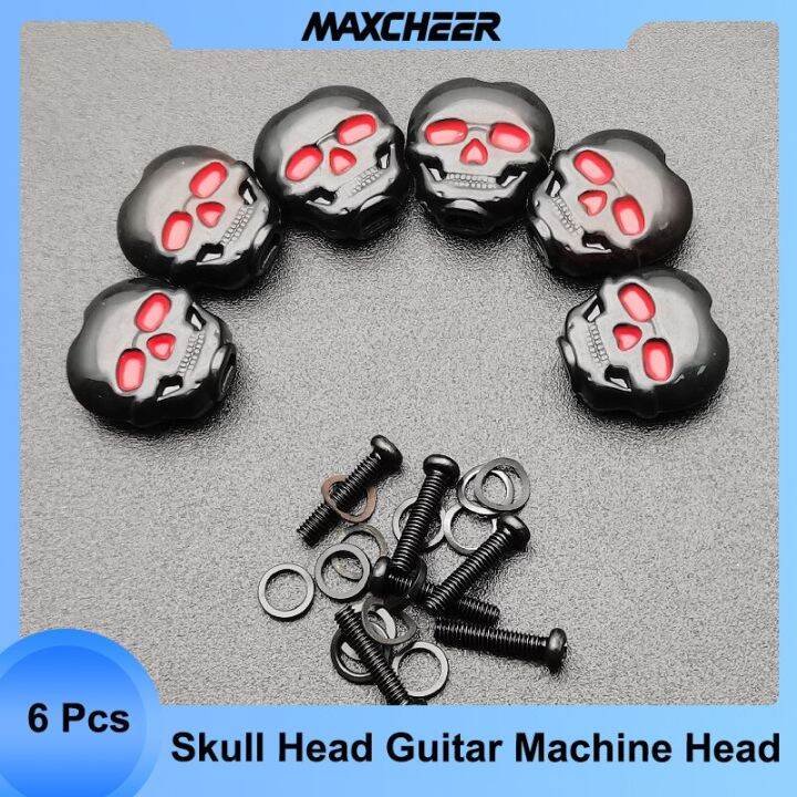 6Pcs Plastic Skull Head Shape Guitar Tuning Peg Tuner Machine Head ...