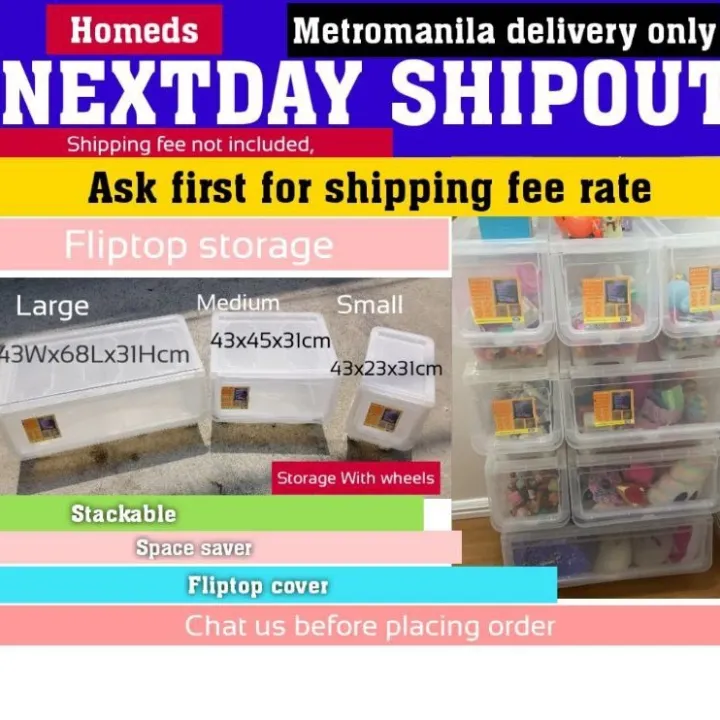 Flip top storage stackable organizer box eV WxLxH metromanila | Lazada PH