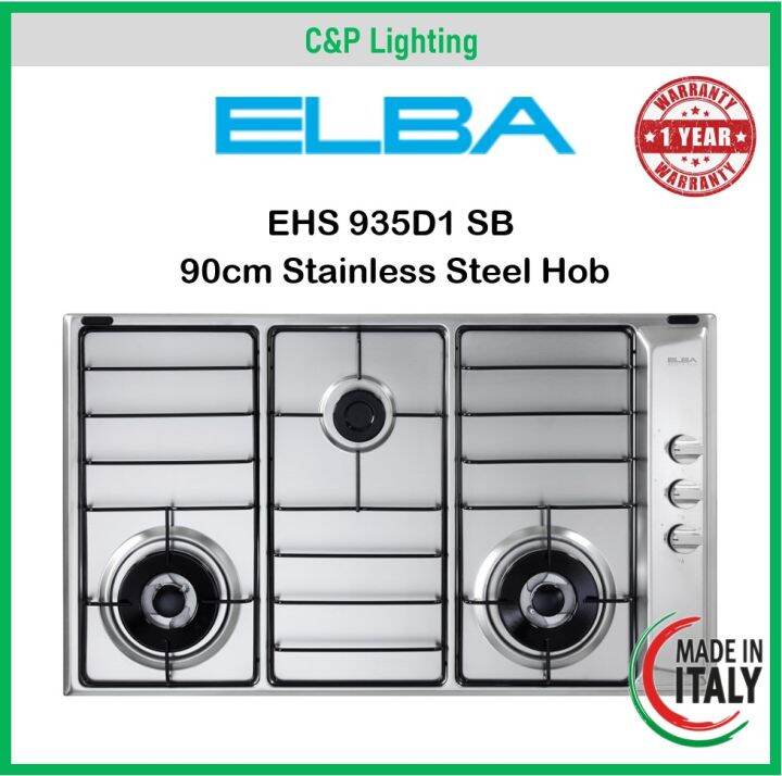 Elba 90cm Stainless Steel 3 Burner Cooker Hob Gas Stove EHS 935D1 SB ...