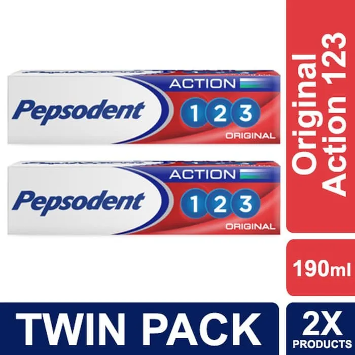 Pepsodent Action 123 Pasta Gigi Original 190G - Twin Pack | Lazada ...