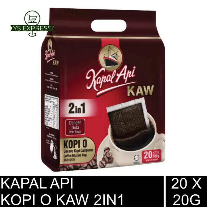 KAPAL API Kaw 2in1 Kopi O with Sugar 20's X 20g | Lazada