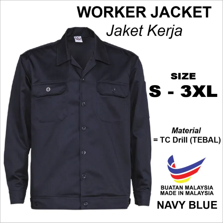 JACKET BENGKEL, JACKET KERJA, JACKET TEKNIKAL LENGAN PANJANG JENAMA ...