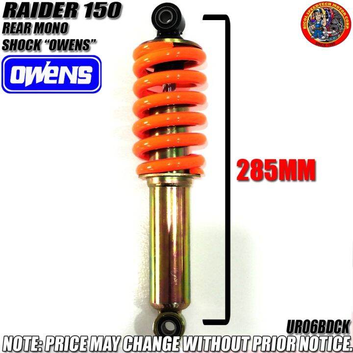 RAIDER 150 REAR MONO SHOCK 285MM "OWENS" (ONE PIECE) (UR06BDCK) | Lazada PH