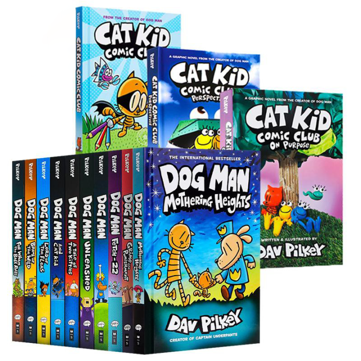 Dav Pilkey Dog Man Comic Series 14 Books Collection Set English ...