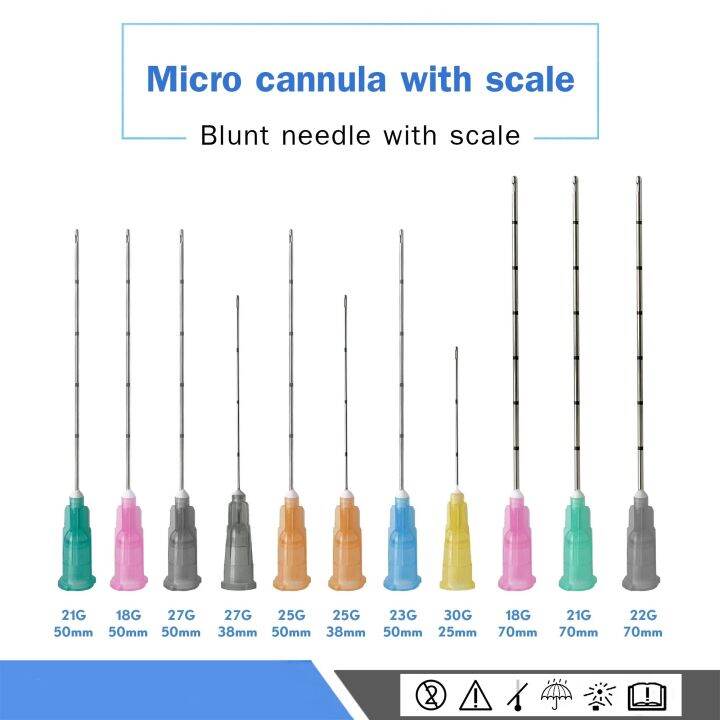 Micro Cannula Injection Meso Nano Needle 18G 21G 22G 23G 25G 27G 30G Uric Acid Filling Blunt ...