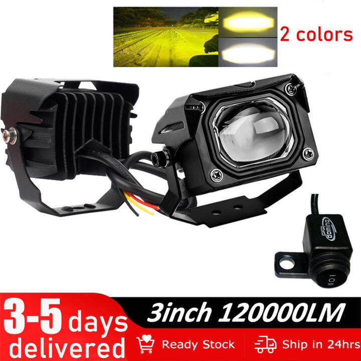 2PCS 40W mini driving light V7 Pro high/low beam white and yellow LED ...