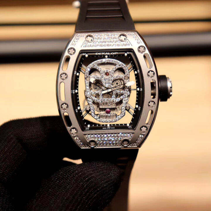 Richard Skull Watch Male Mill Multifunctional Hollow Mechanical Watch ...