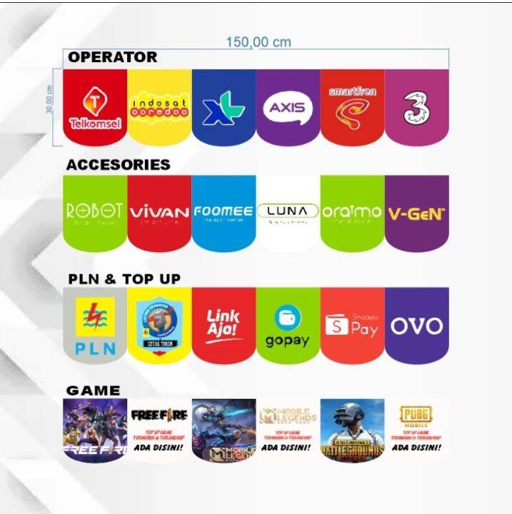 Spanduk Landscape Hiasan Konter Pulsa Atau Kios Pulsa Untuk Di Gantung ...