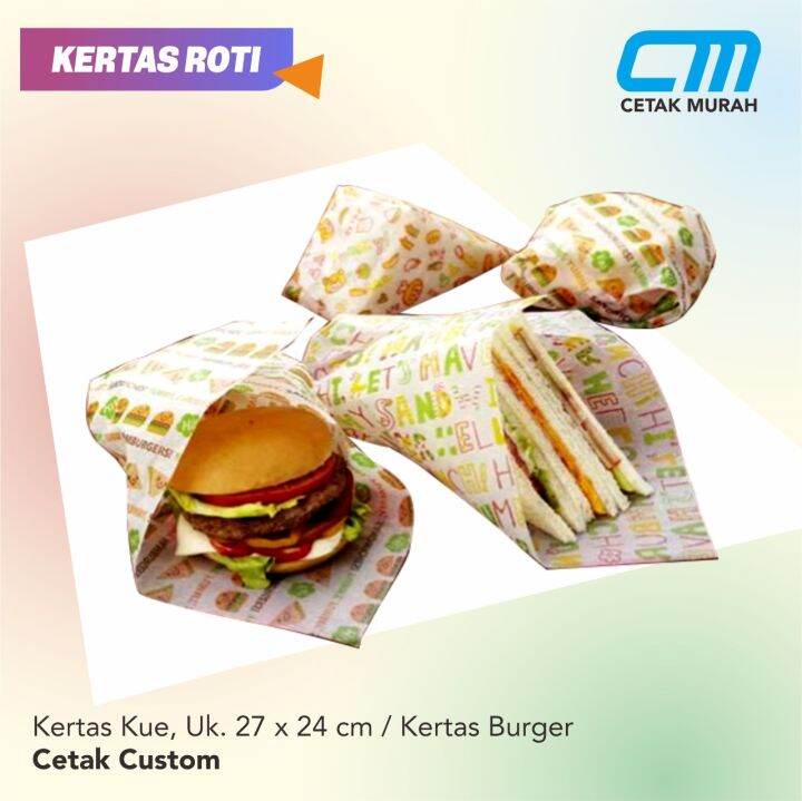 KERTAS ROTI CUSTOM / KERTAS KEMASAN MAKANAN | Lazada Indonesia