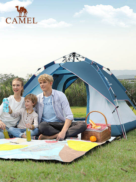 CAMELCROWN Lều Cắm Trại Ngoài Trời Bằng Vinyl Lều Tự Động Gấp Đôi Di Động Đồ Dùng Cắm Trại Dày ...
