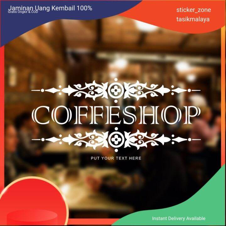 Cutting Sticker Kaca Dinding Cafe Resto Custom Teks Tulisan Vintage ...